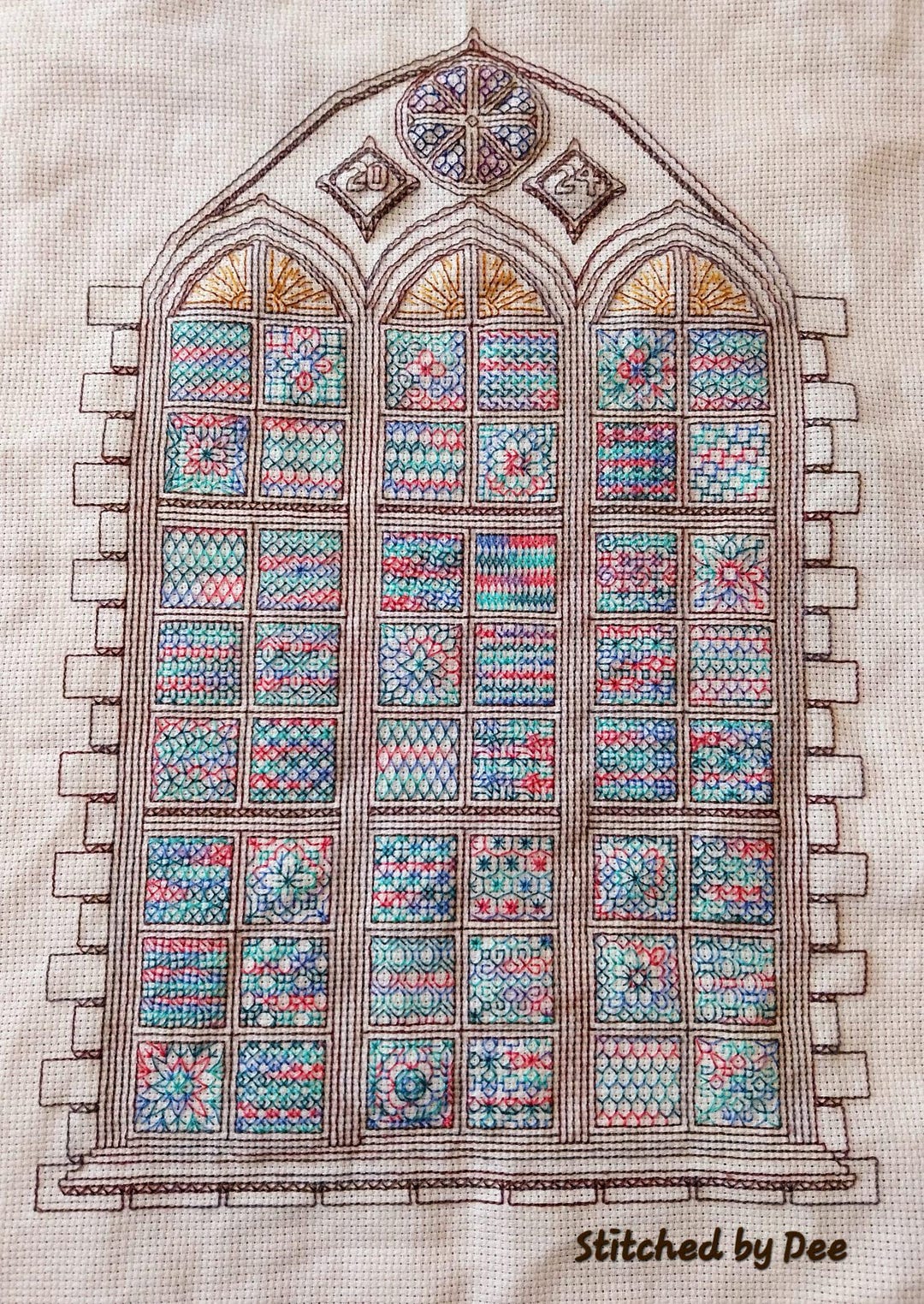 Stained Glass Window Sampler Blackwork Chart - Etsy