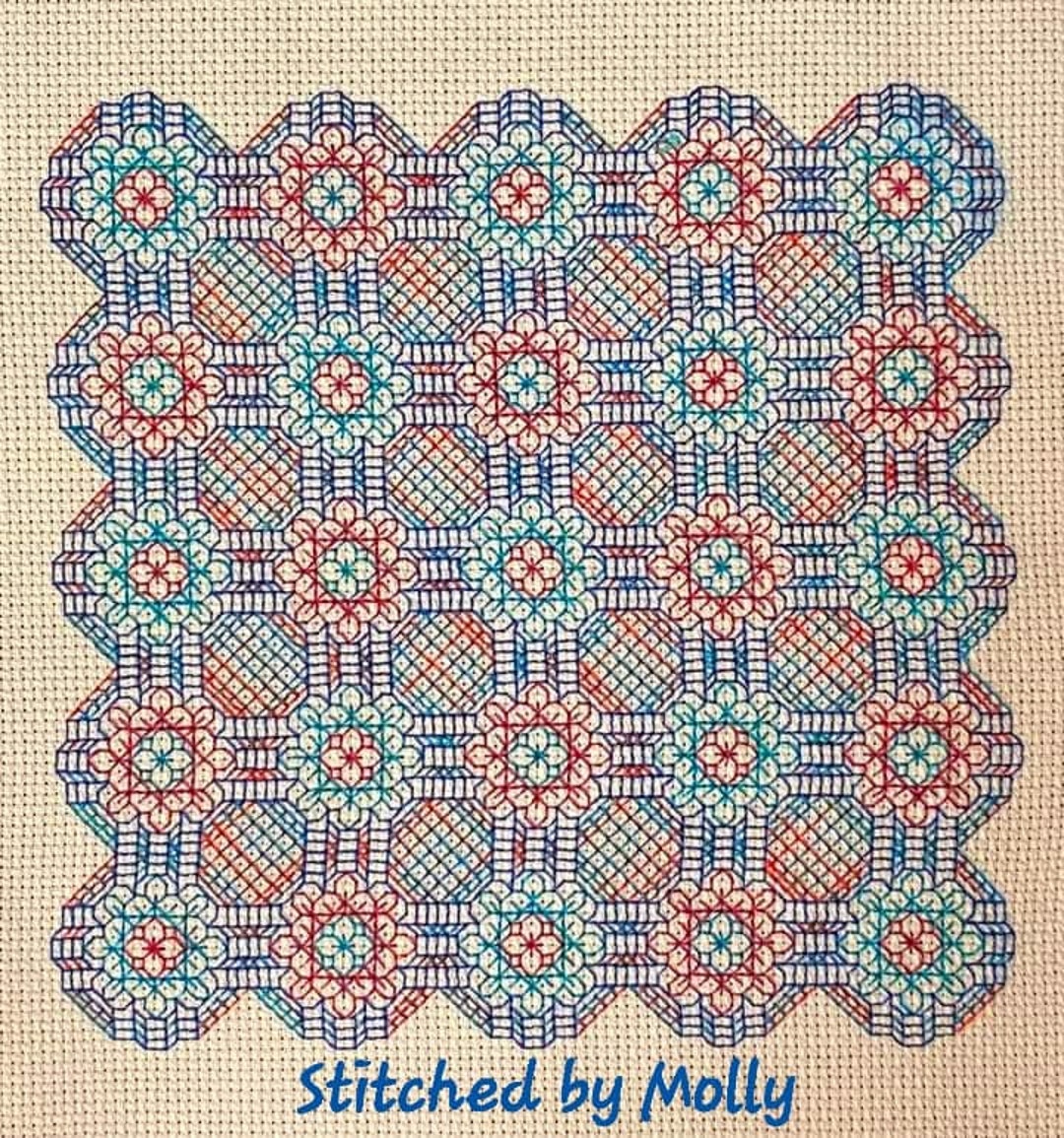 Floral Intensity Blackwork Chart - Etsy