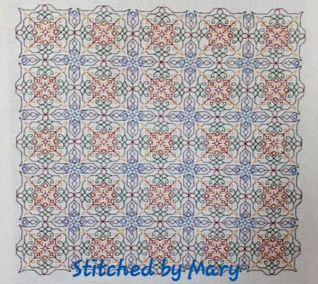 Medieval Tile Lace Blackwork Chart - Etsy