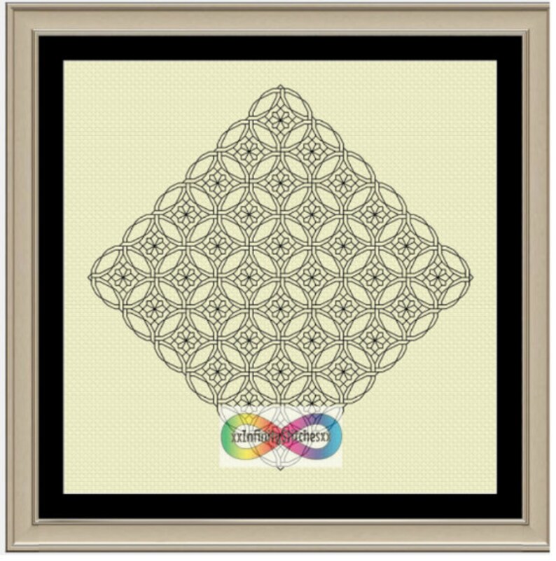 Twisted Woven Rings Lace Blackwork Chart. - Etsy