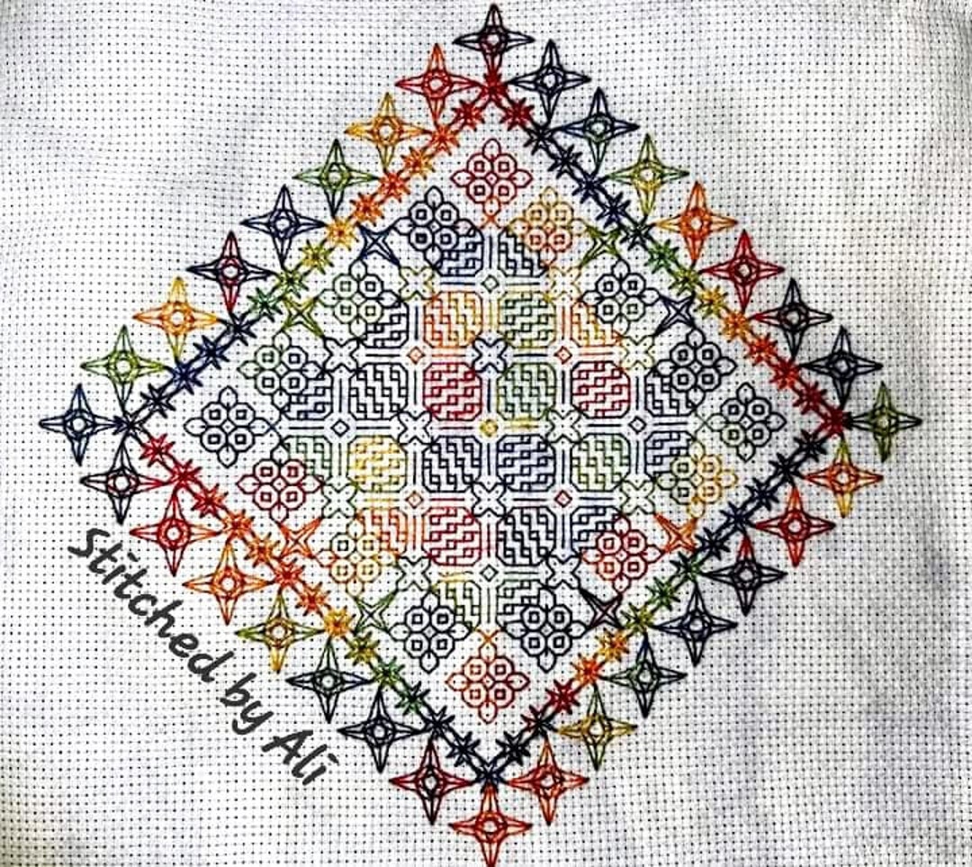 Diamond Stars and Shapes Blackwork Chart - Etsy