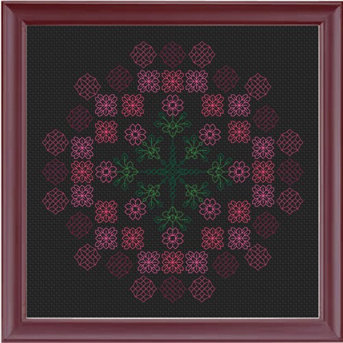 Blackwork Pattern Study in Blue Blackwork Chart Cross - Etsy