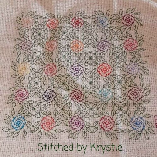 Rotating Roses Lace Panel Blackwork Chart - Etsy