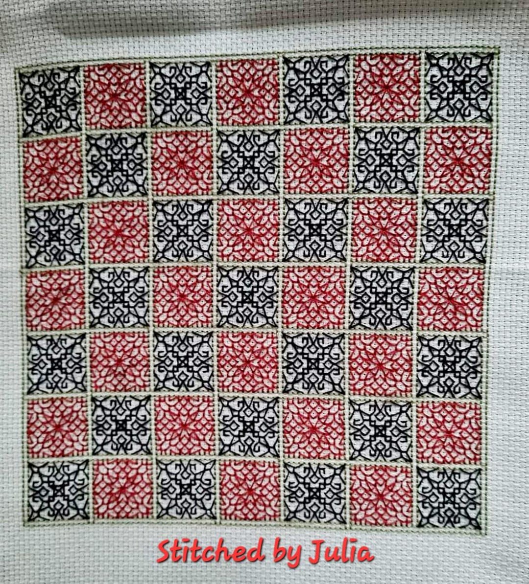 Square Tiles Lace Panel Blackwork Chart - Etsy