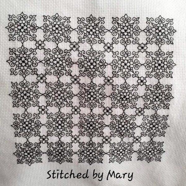 Blackwork With Flowers - Etsy