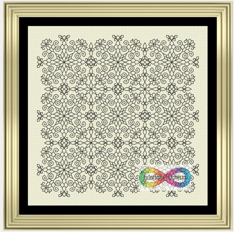 Floral Stars Lace Blackwork Chart - Etsy