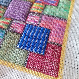 Knitted Patchwork Quilt Blackwork Chart - Etsy