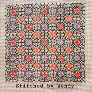 Roses in Spider Webs Blackwork Chart - Etsy