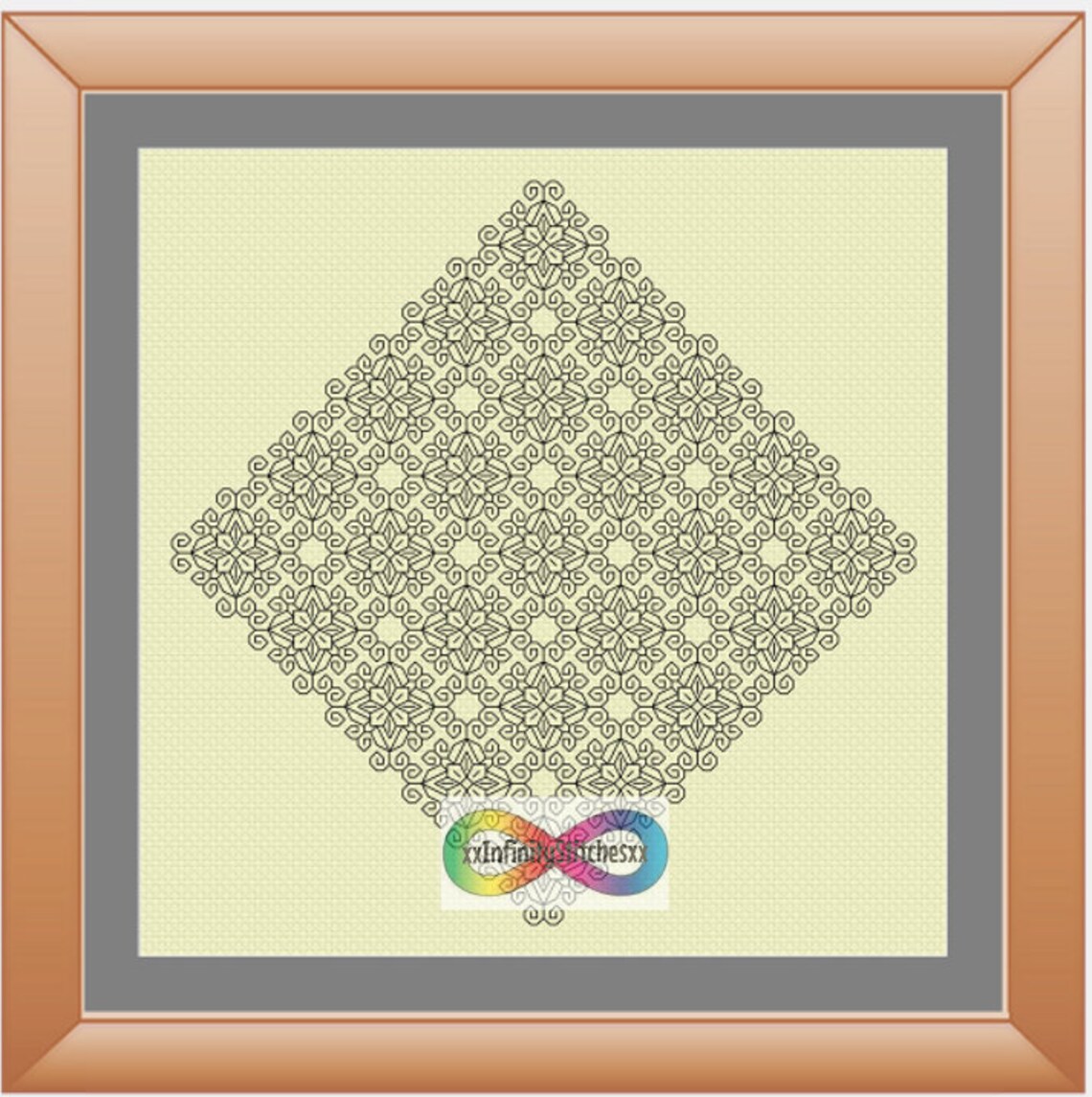 Elegant Diamond Crosses Blackwork Chart - Etsy