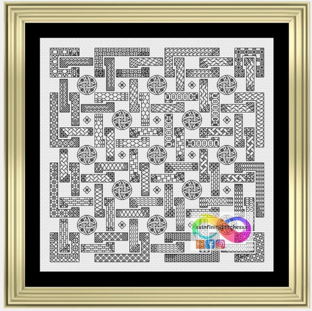 Linked Squares Blackwork Chart - Etsy