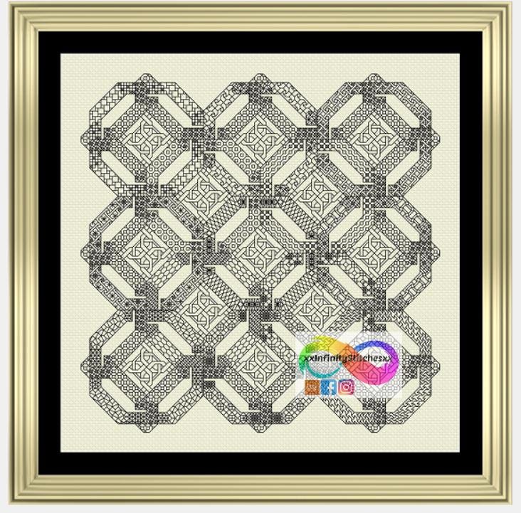 Woven Octagonal Ribbons Lace Blackwork Chart - Etsy