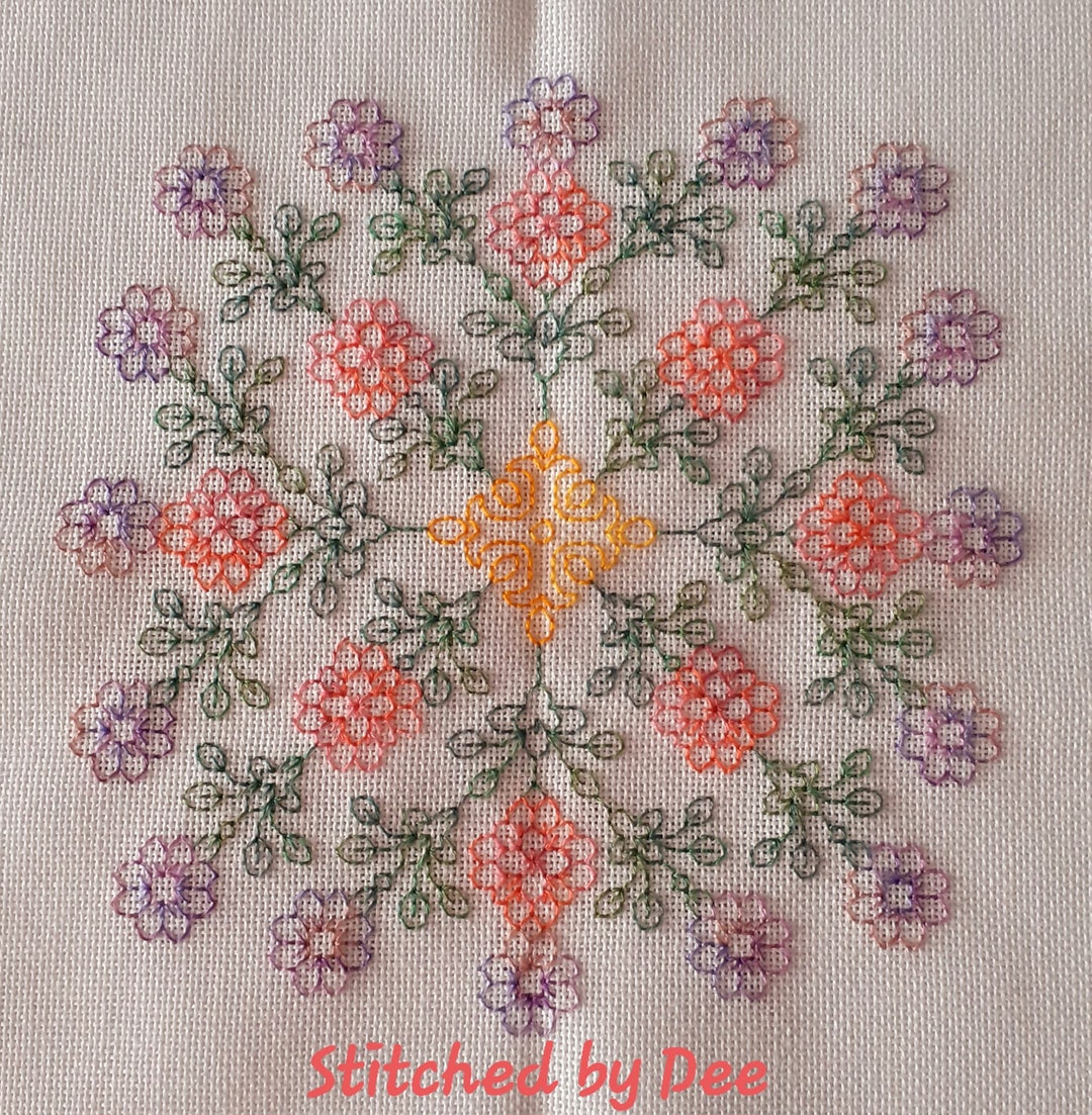 Spring Flowers Mandala Blackwork Chart - Etsy