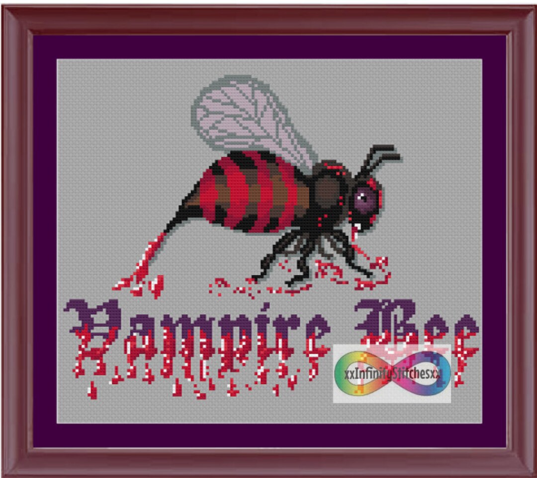 Vampire Bee Cross Stitch Chart - Etsy