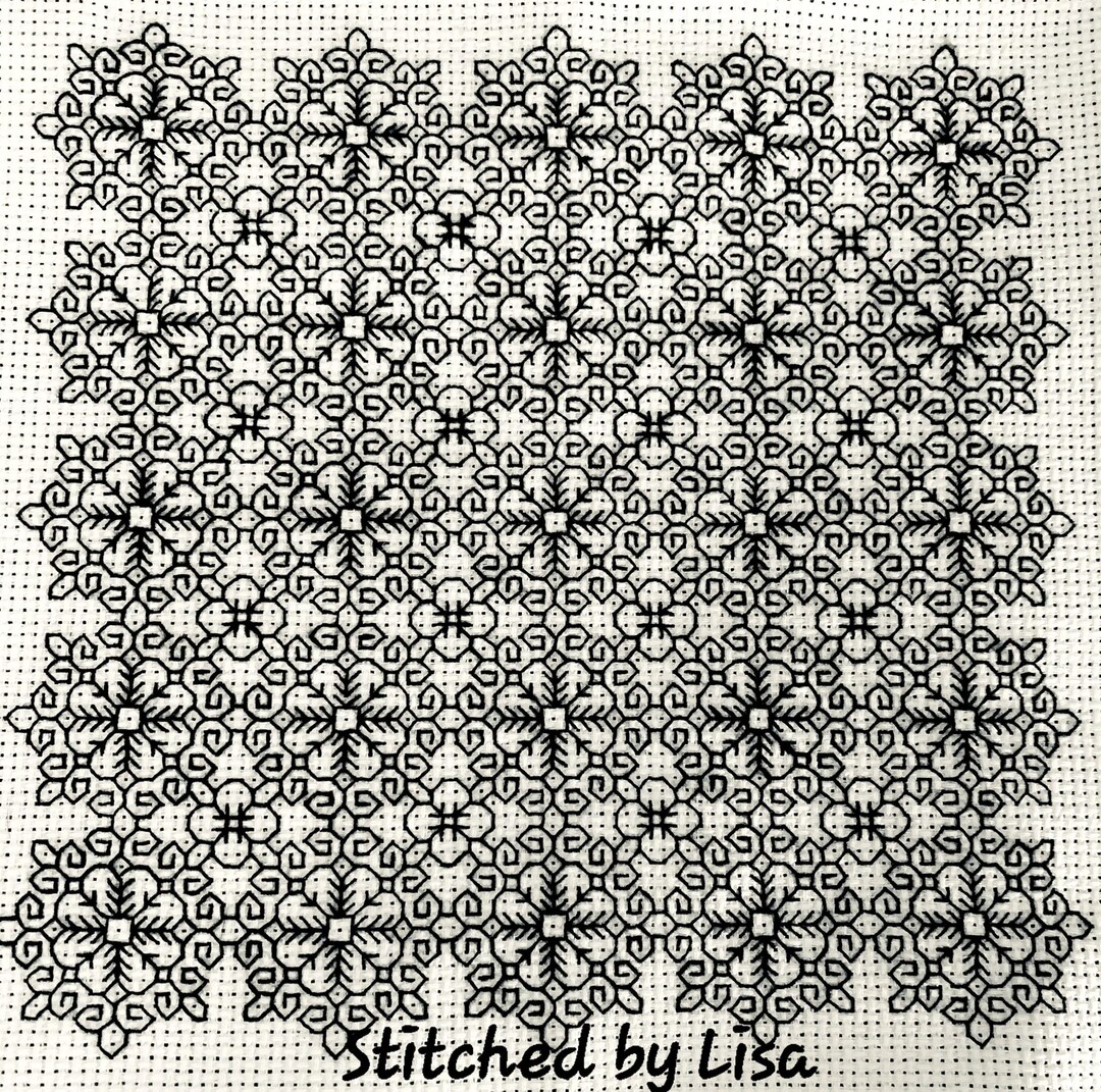 Pretty Round Flowers Lace Blackwork Chart - Etsy