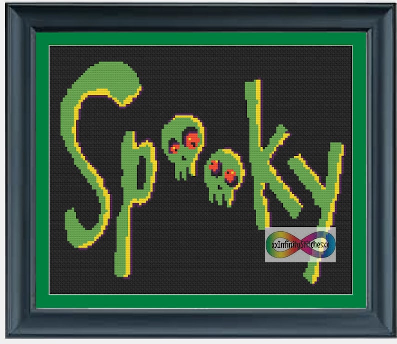 Spooky Cross Stitch Chart - Etsy