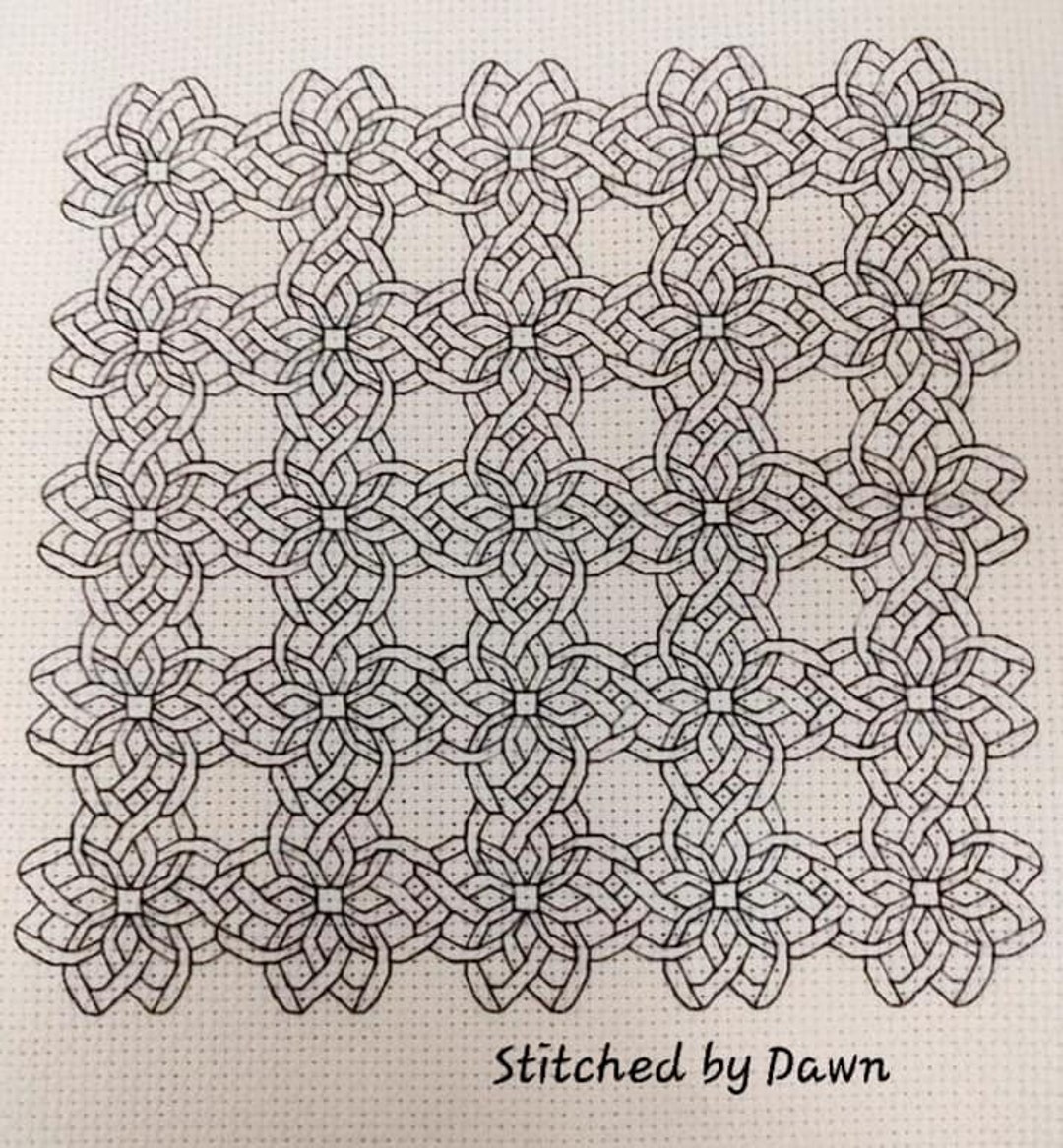 Celtic Flower Grid Blackwork Chart - Etsy