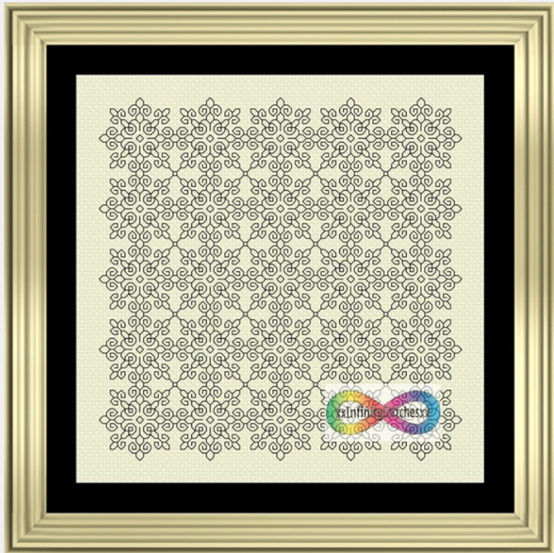 Regal Clover Lace Square Blackwork Chart - Etsy