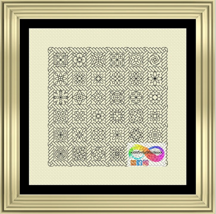 36 Mini Motifs Blackwork Chart - Etsy