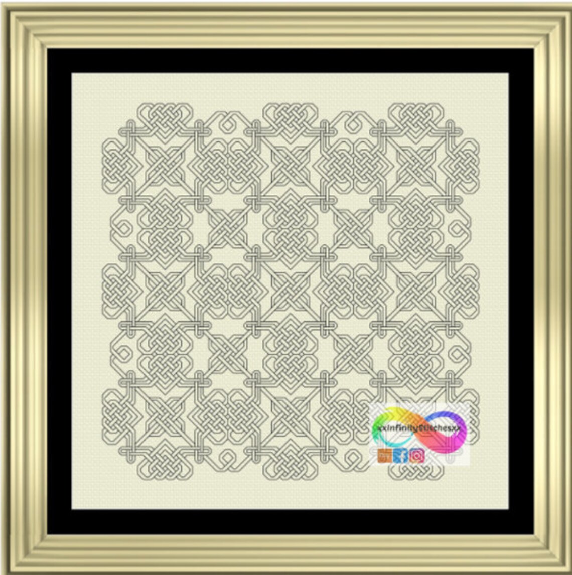 Celtic Knot Hearts Blackwork Chart - Etsy