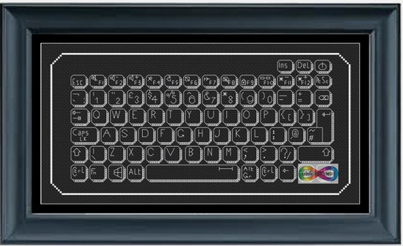 Qwerty Keyboard Blackwork Chart - Etsy