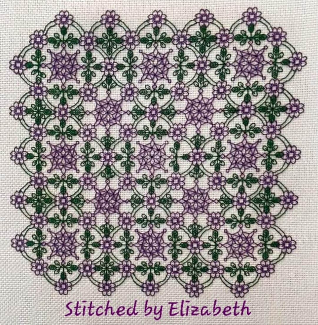 Floral Elegance Blackwork Chart - Etsy