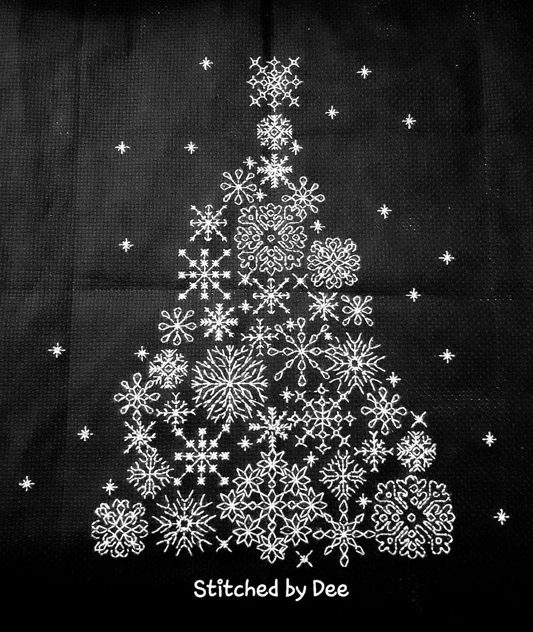 Snowflake Christmas Tree Blackwork Chart - Etsy
