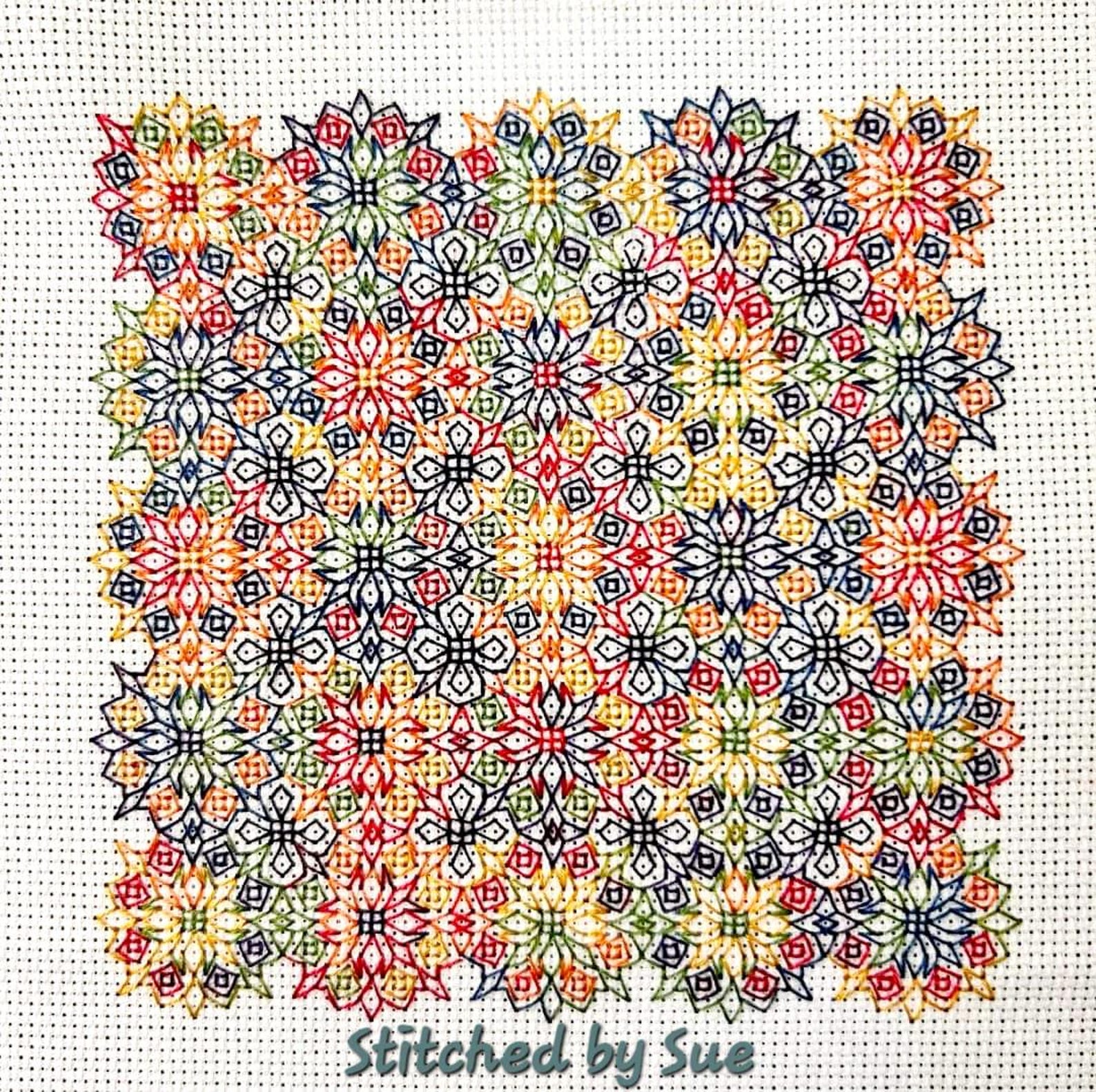 Medieval Stars Lace Panel Blackwork Chart - Etsy