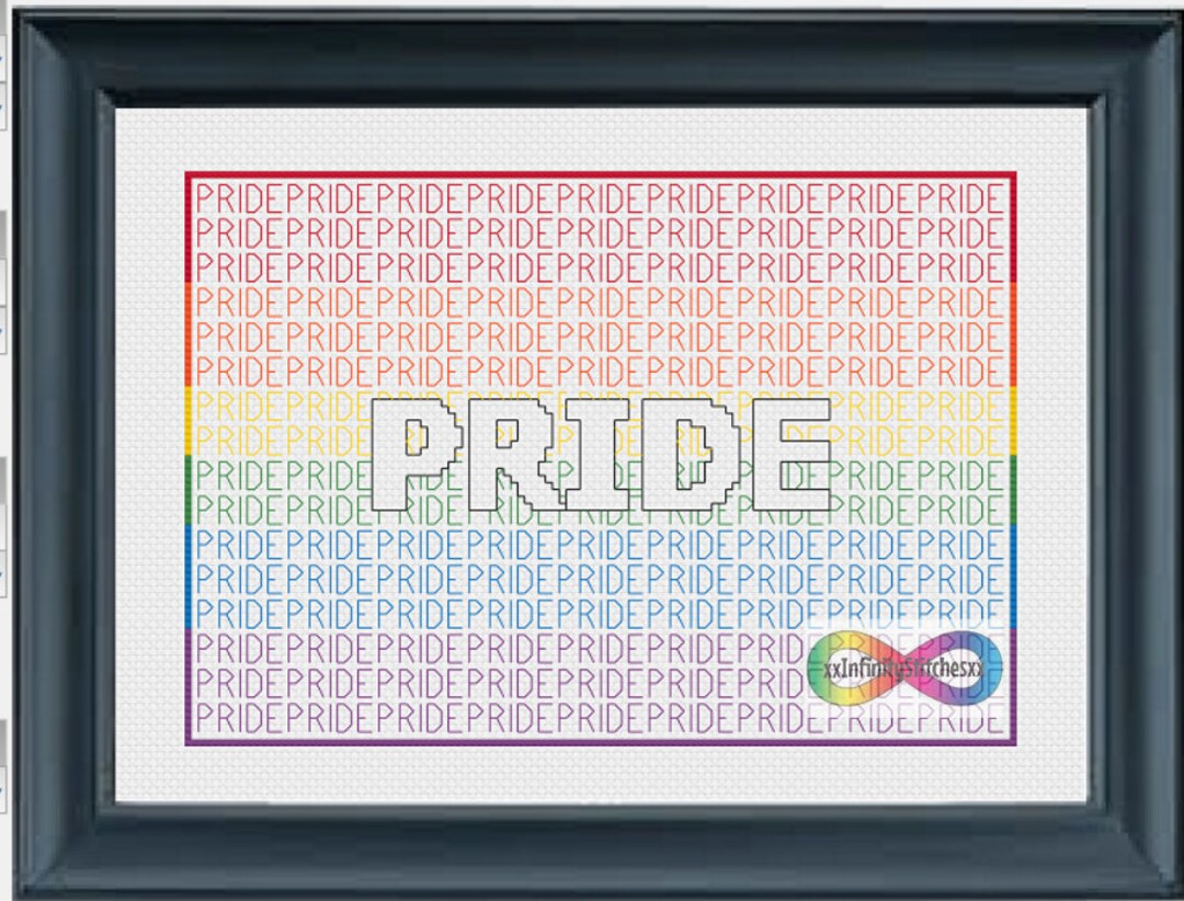 Pride Rainbow LGBTQ Blackwork Flag Chart - Etsy