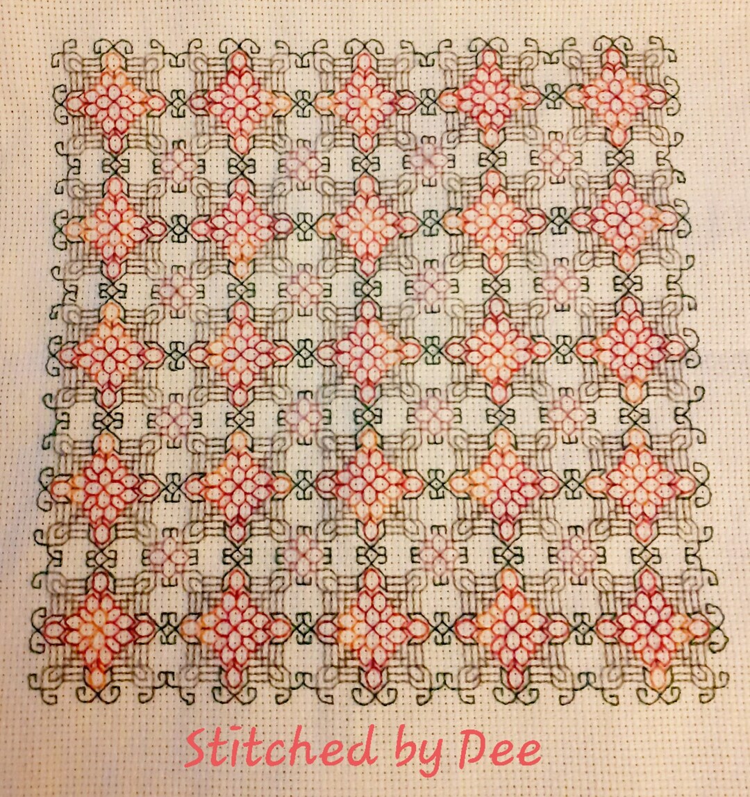 Medieval Flower Lace Blackwork Chart - Etsy