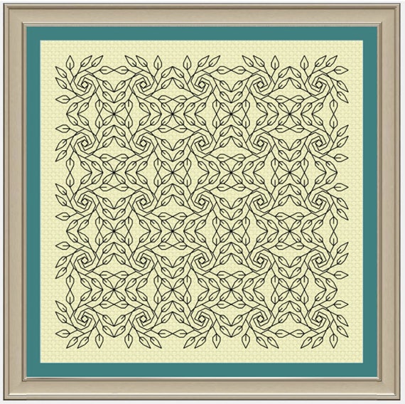 Rotating Roses Lace Panel Blackwork Chart - Etsy