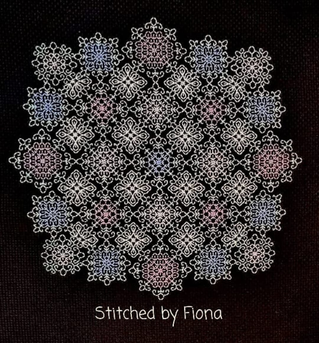 Flower Crazy Lace Panel Blackwork Chart - Etsy