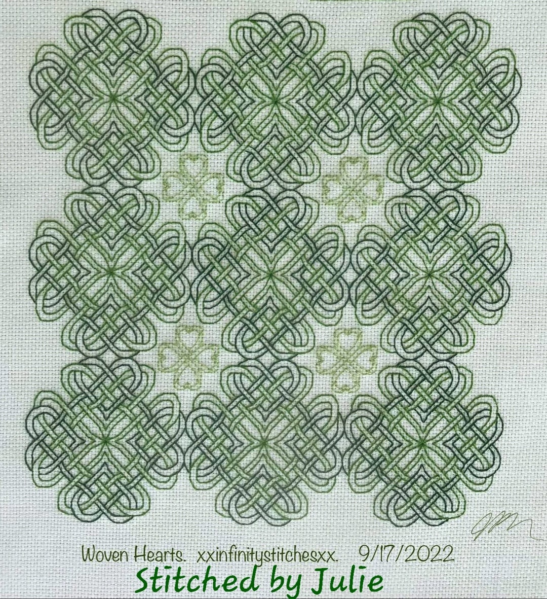 Woven Hearts Blackwork Chart - Etsy