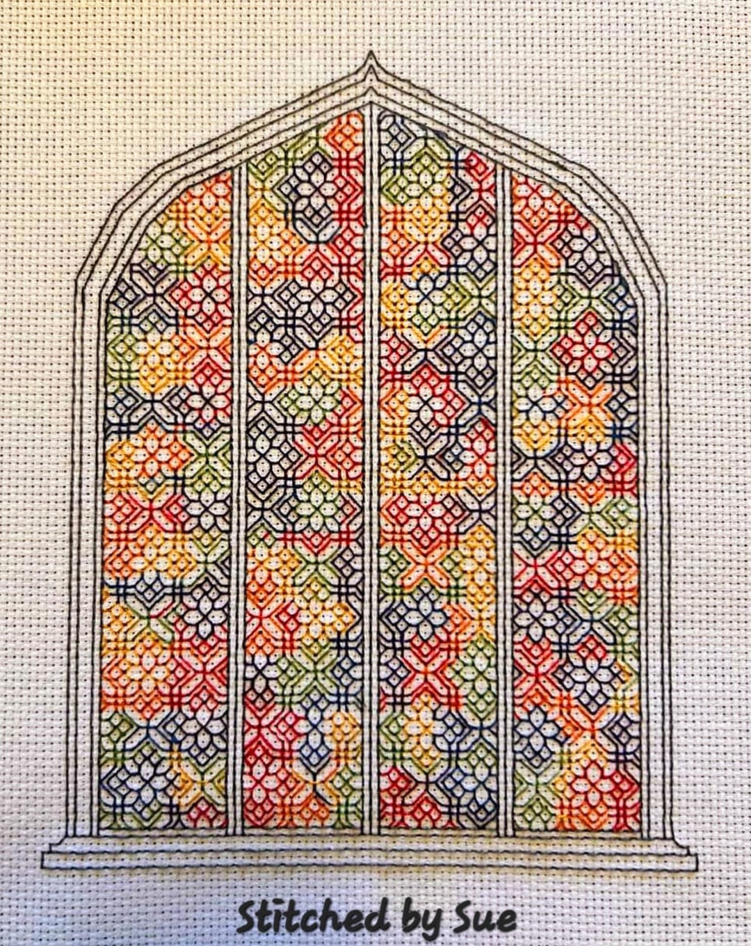 Gothic Stained Glass Window Blackwork Chart - Etsy