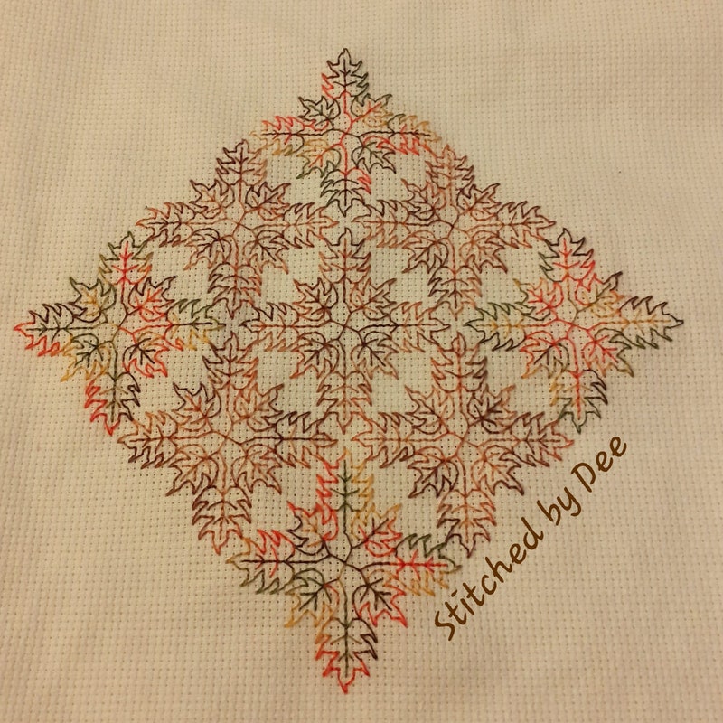 Backstitch Leaf Pattern - Etsy