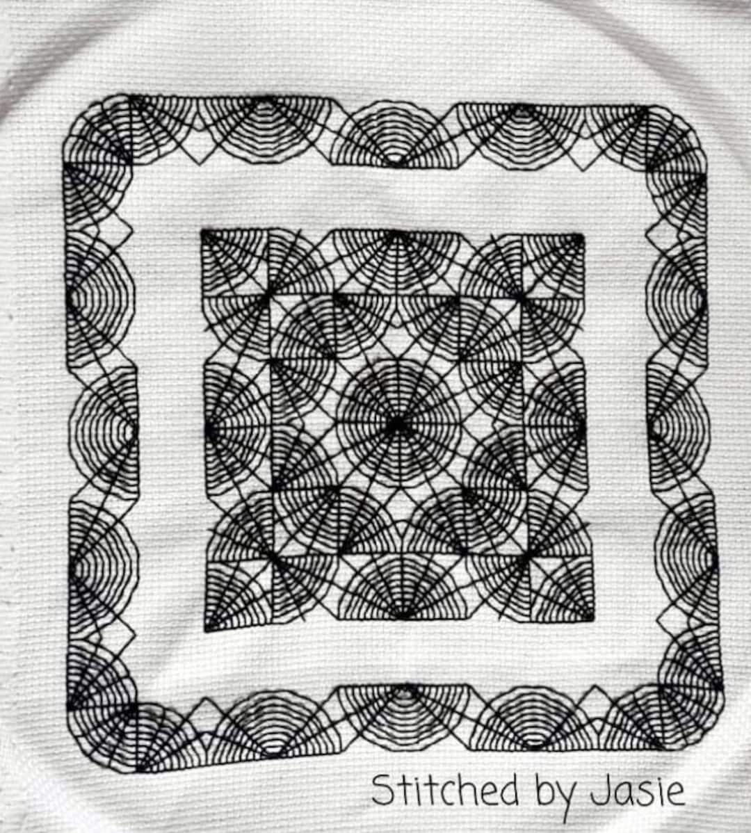 Kaleidoscope Spiders Webs Blackwork Chart and Diamond Spiders Webs ...