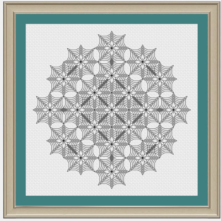 Floral Cobweb Mandala Blackwork Chart - Etsy