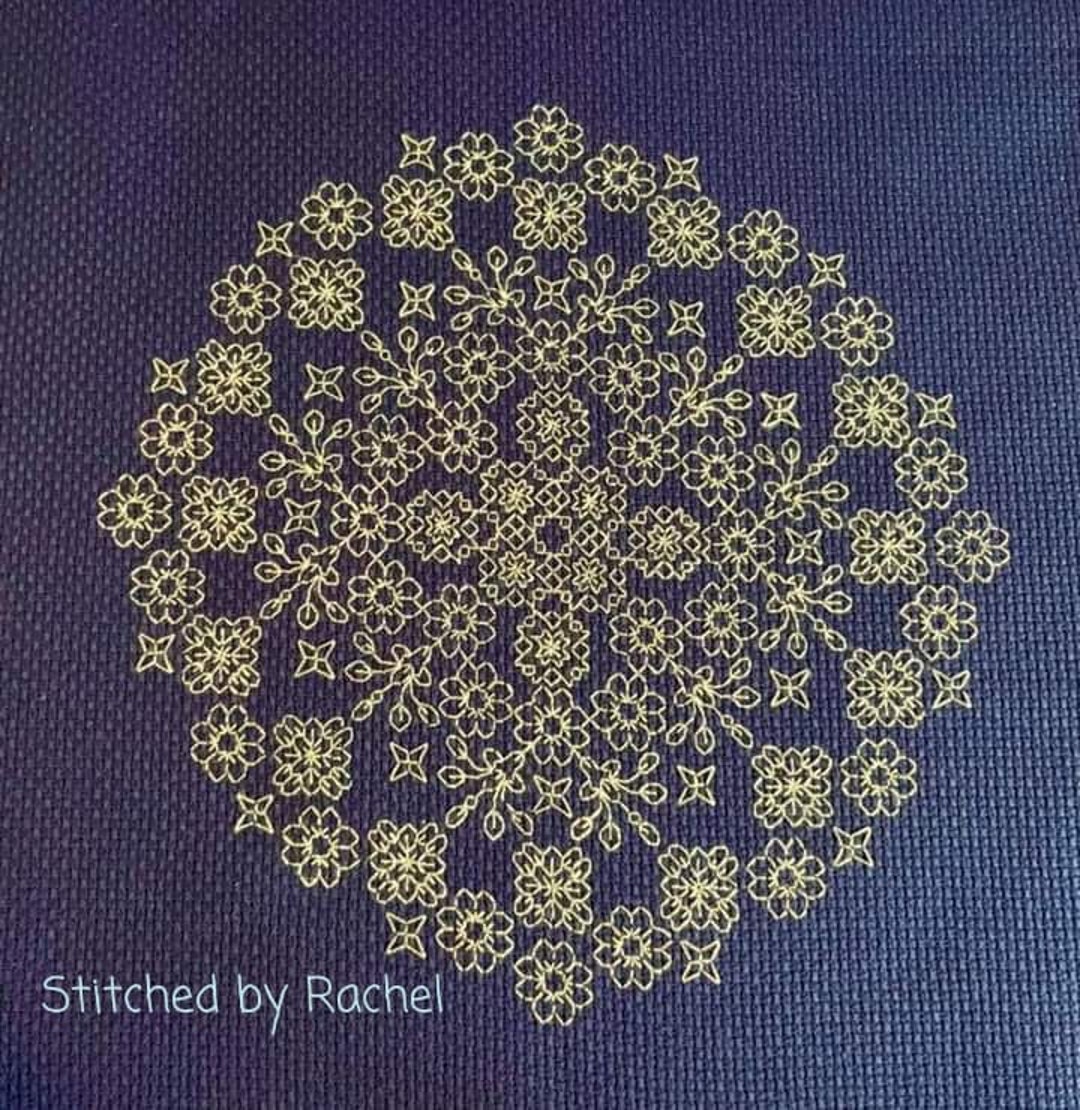 Flowers and Stars Blackwork Pattern Chart - Etsy