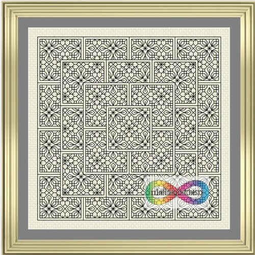 Cascading Floral Lace Tiles Blackwork Chart - Etsy