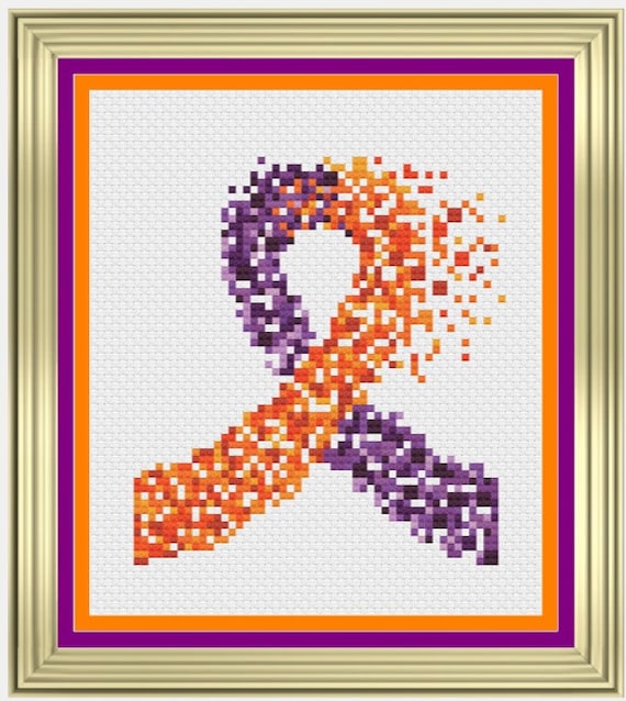 Psoriasis Awareness Ribbon Cross Stitch Chart | Etsy