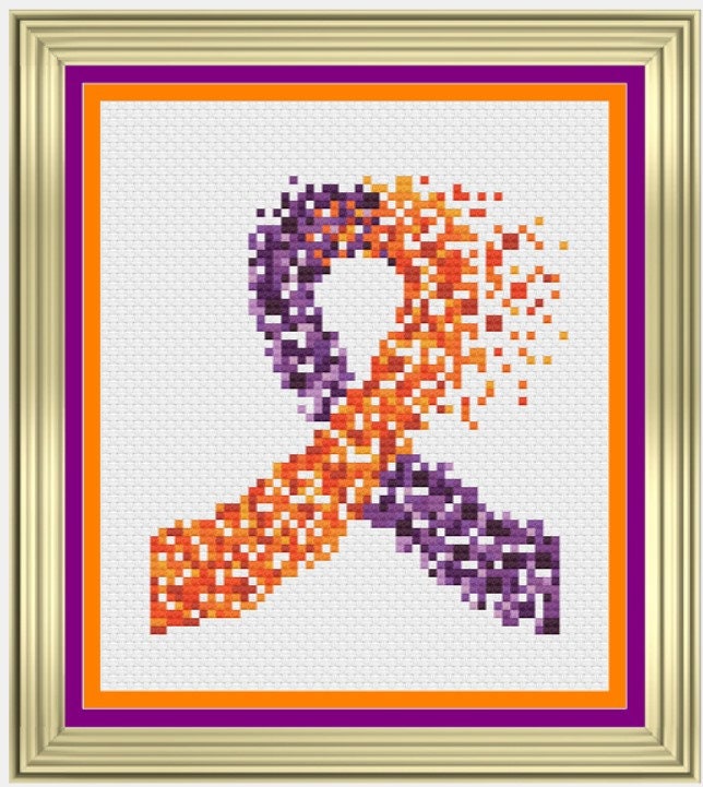Psoriasis Awareness Ribbon Cross Stitch Chart - Etsy