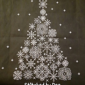 Snowflake Christmas Tree Blackwork Chart - Etsy