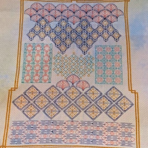 Art Deco Sampler Panel Blackwork Chart - Etsy