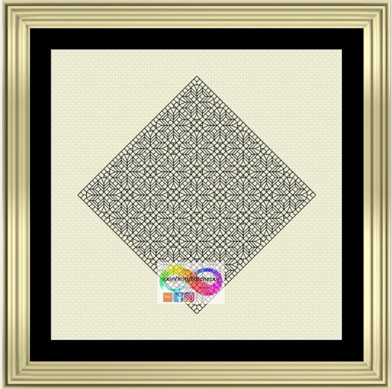 Retro Square Diamond Blackwork Chart - Etsy