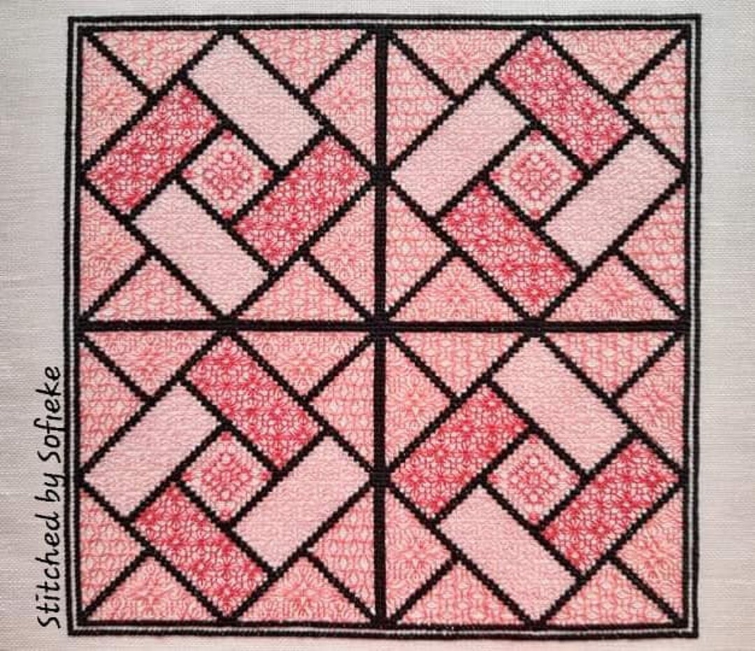 Square Window Blackwork Sampler Blackwork Chart - Etsy