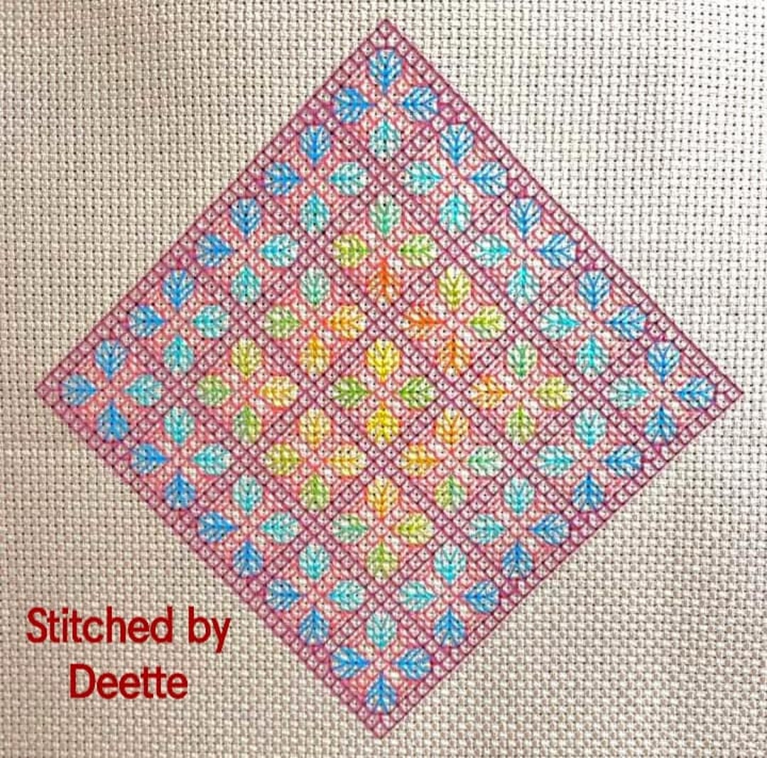 Retro Square Diamond Blackwork Chart - Etsy