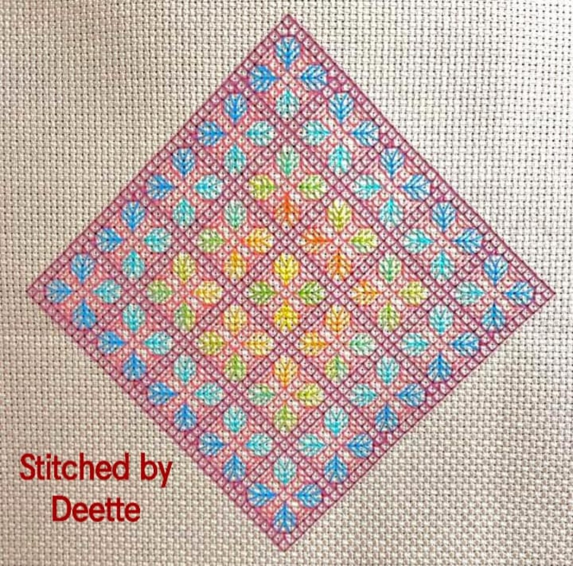 Retro Square Diamond Blackwork Chart - Etsy
