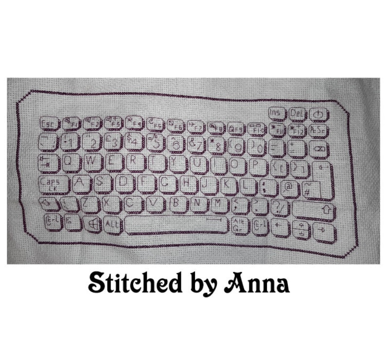 Qwerty Keyboard Blackwork Chart - Etsy
