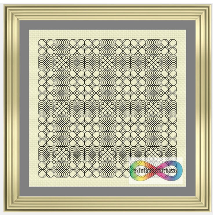 Squares Lace Panel Blackwork Chart - Etsy