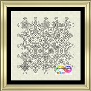 41 Woven Diamonds Blackwork Chart - Etsy