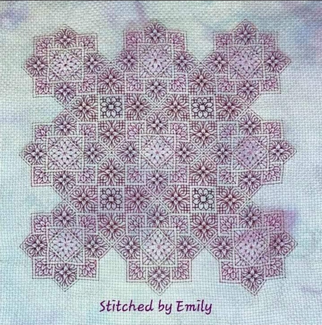 9 Cascading Tiles Blackwork Chart - Etsy